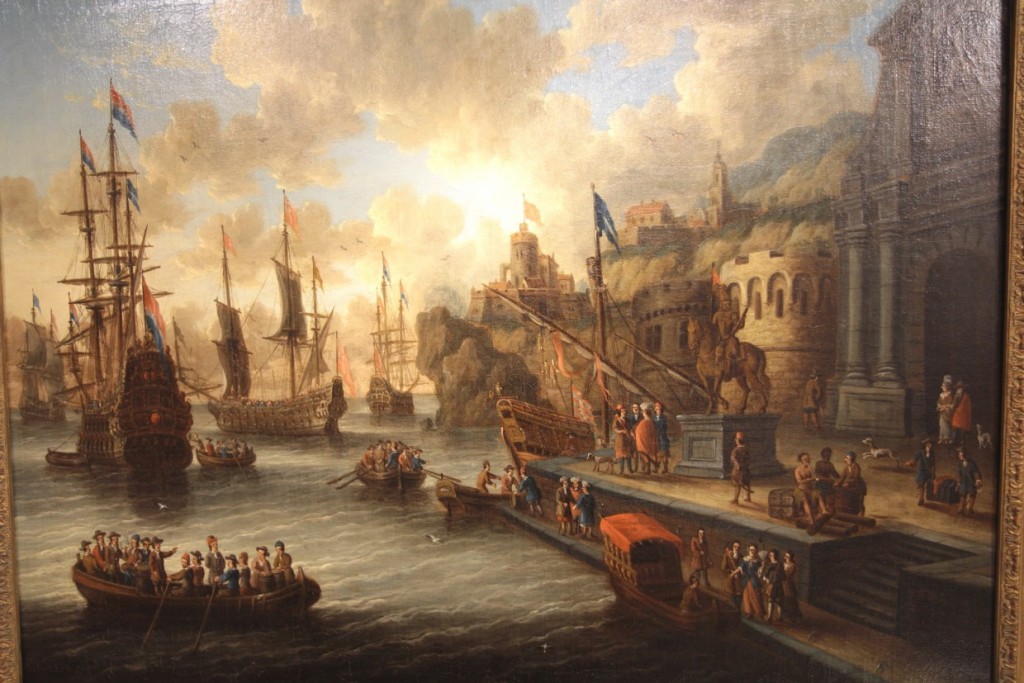 HST. Ecole hollandaise (Peter Van de Velde). Port imaginaire. HST. Ecole hollandaise (Peter Van de Velde). Port imaginaire.
