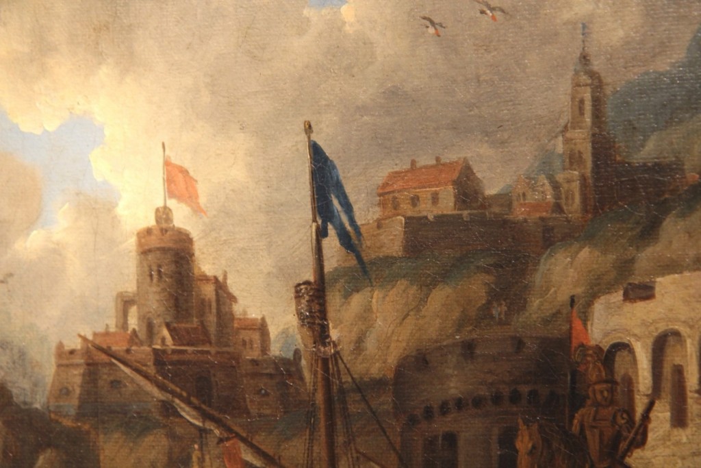 HST. Ecole hollandaise (Peter Van de Velde). Port imaginaire. HST. Ecole hollandaise (Peter Van de Velde). Port imaginaire.