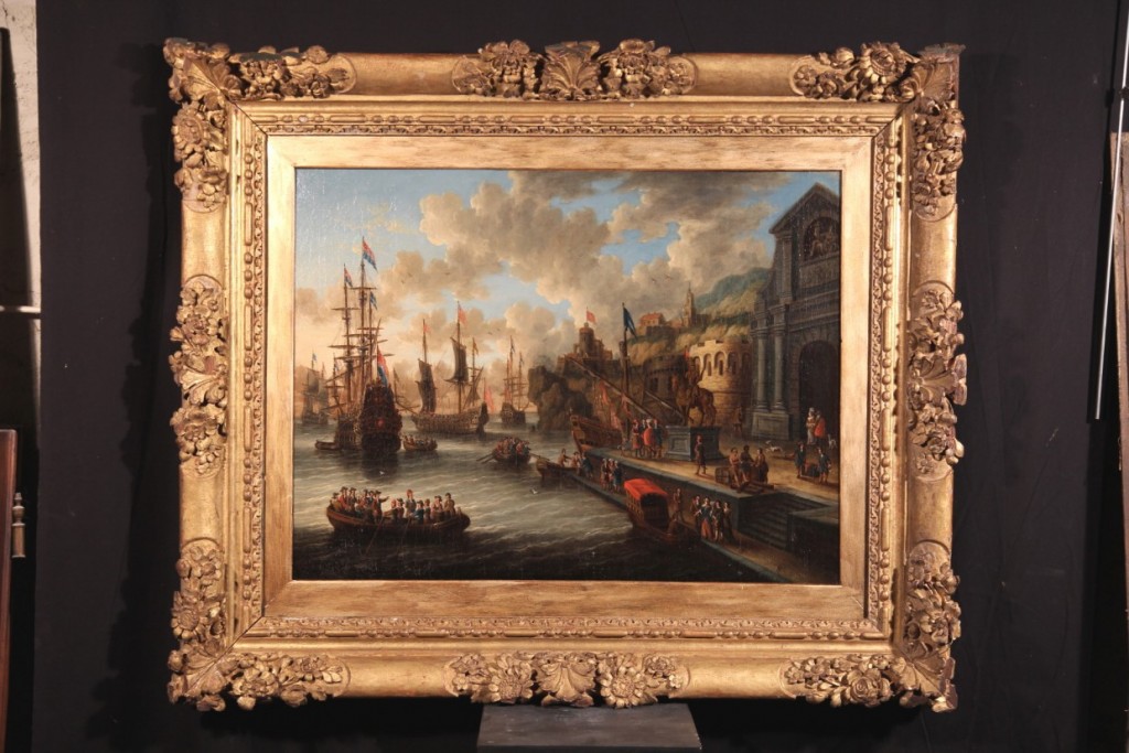 HST. Ecole hollandaise (Peter Van de Velde). Port imaginaire. HST. Ecole hollandaise (Peter Van de Velde). Port imaginaire.